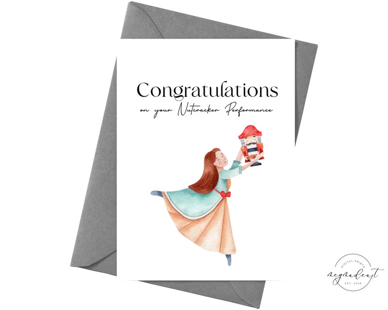 Printable Card for Nutcracker Performance | Instant Download ...