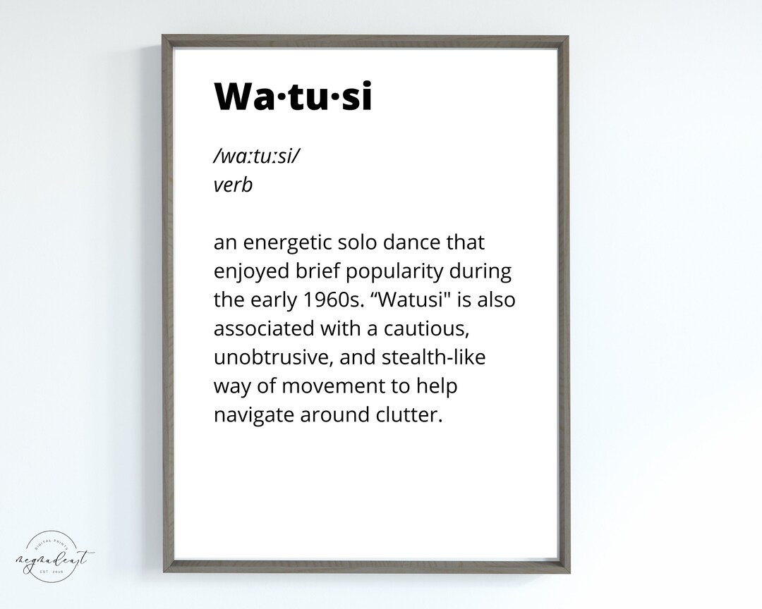 Watusi Definition Wall Art | Studio Decor | Downloadable Print ...
