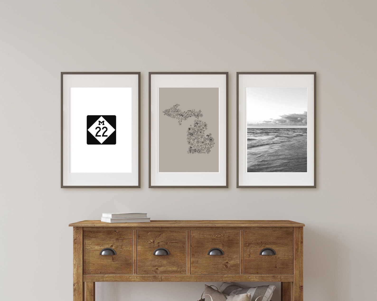 Michigan Wall Art Print Set of 5 Downloadable | Michigan Gallery ...