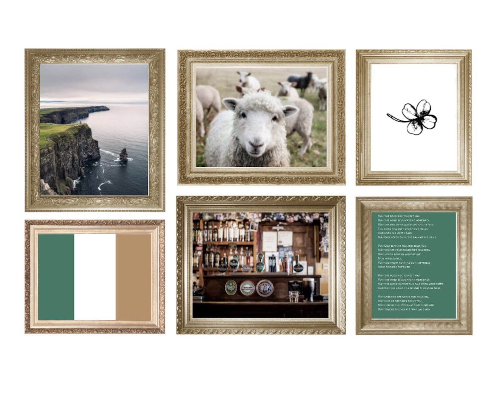 Irish Themed Wall Art Prints for a Gallery | Irish Sheep | Cliff's of ...