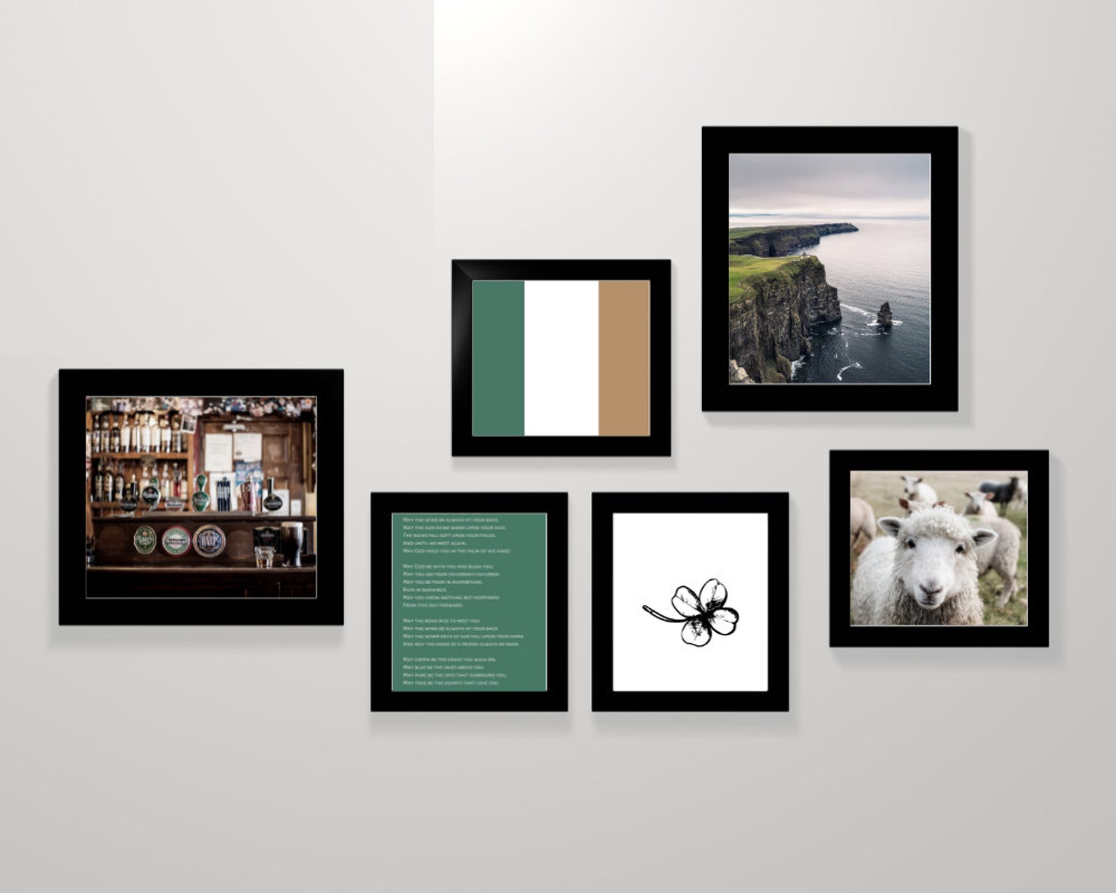 Irish Themed Wall Art Prints for a Gallery | Irish Sheep | Cliff's of ...