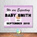 Printed Pregnancy Reveal Print - We Are Expecting Sign - Baby ...