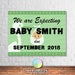 Printed Pregnancy Reveal Print - We Are Expecting Sign - Baby ...