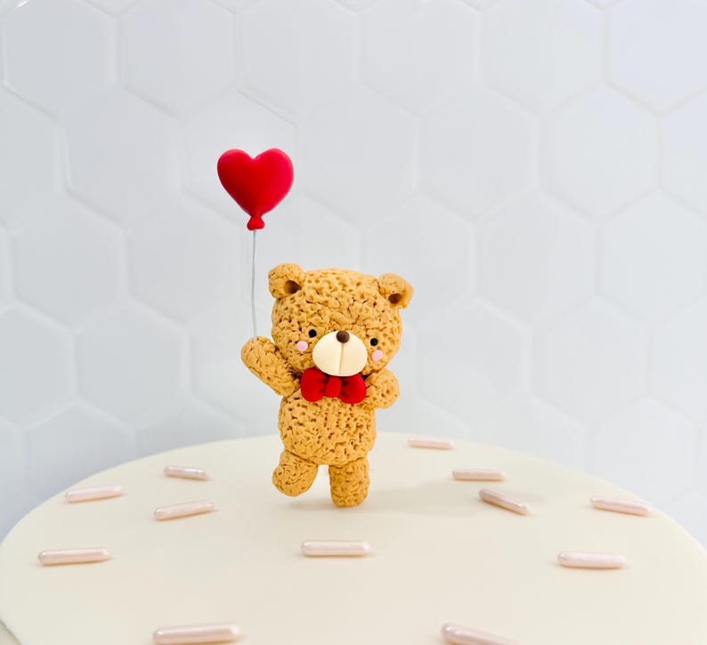 Valentine's Cake Topper · Heart Balloon Fondant · Edible Anniversary ...