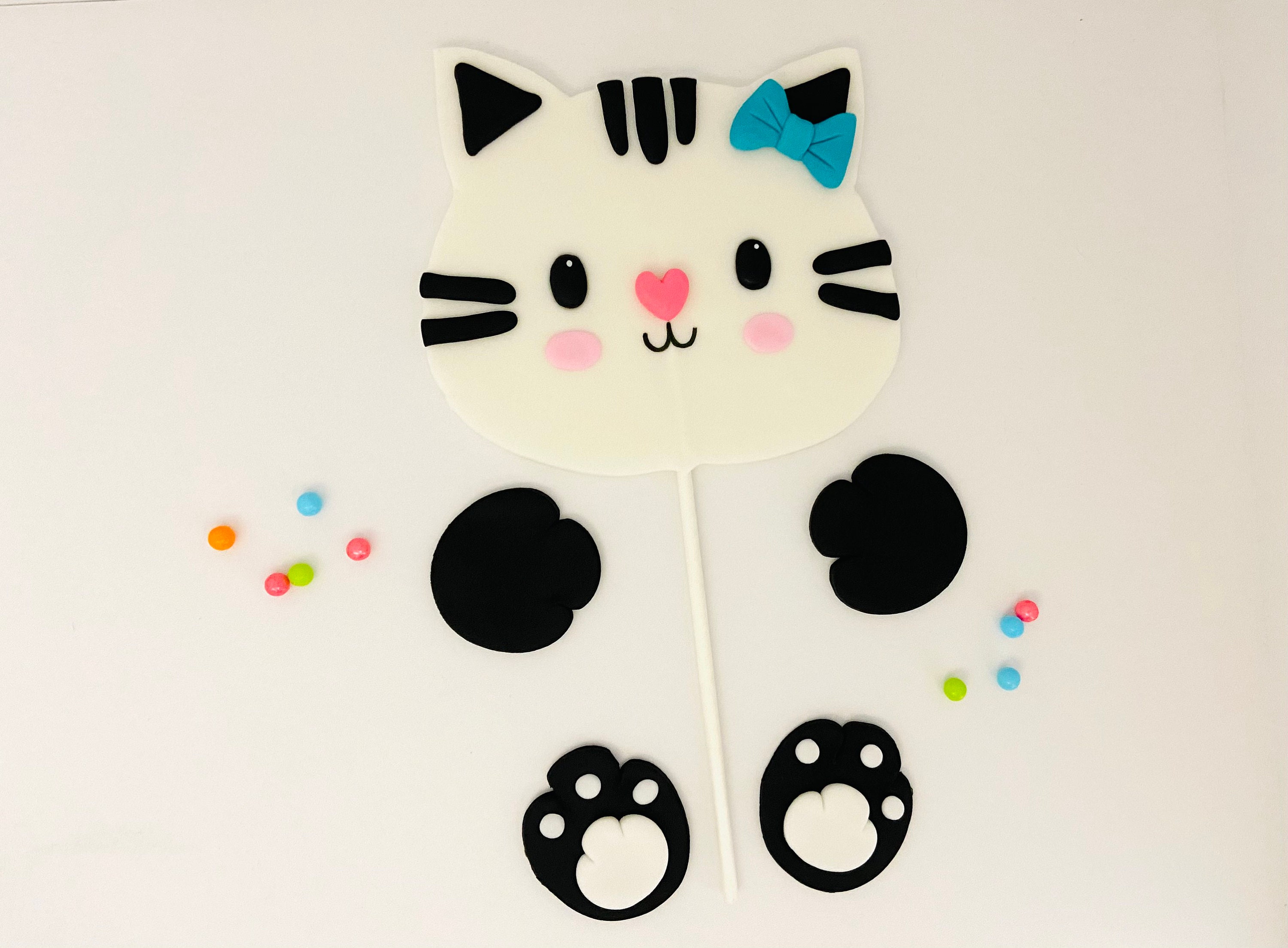 Cat Cake Topper Cat Party Kitty Cake Topper | Etsy