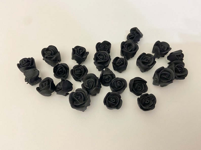 Mini Royal Icing Roses Black Royal Icing Roses | Etsy