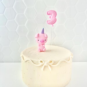 Pig Cake Topper Farm Cake Topper Pig Party Hat Cake Topper Fondant Pig ...