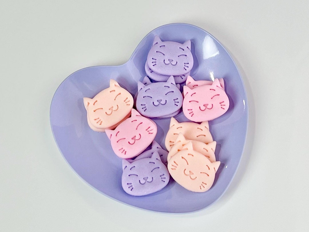 Mini Edible Fondant Cat Cake Toppers: Kitten Birthday Party Decorations ...