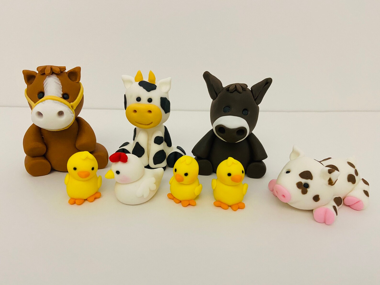 Farm Animals Cake Topper: Edible Fondant Barnyard Birthday - Etsy