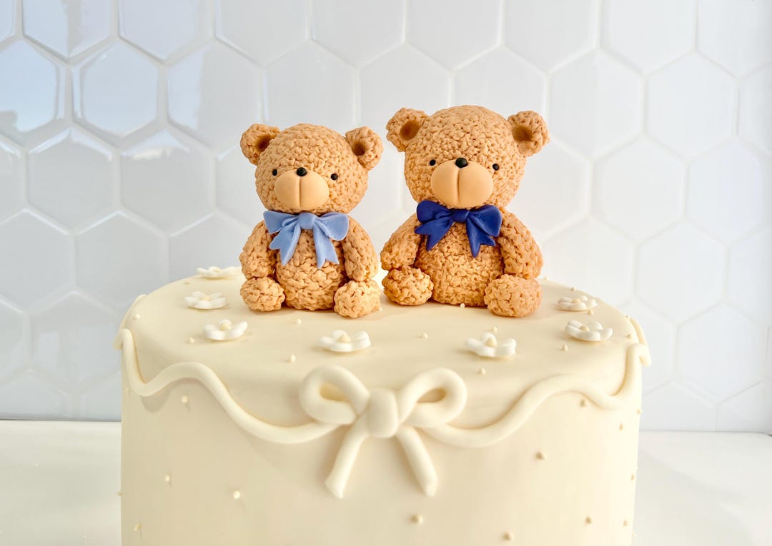 Teddy Bear Cake Topper Teddy Bear Bows Cake Decorations Teddy Bear Cake ...
