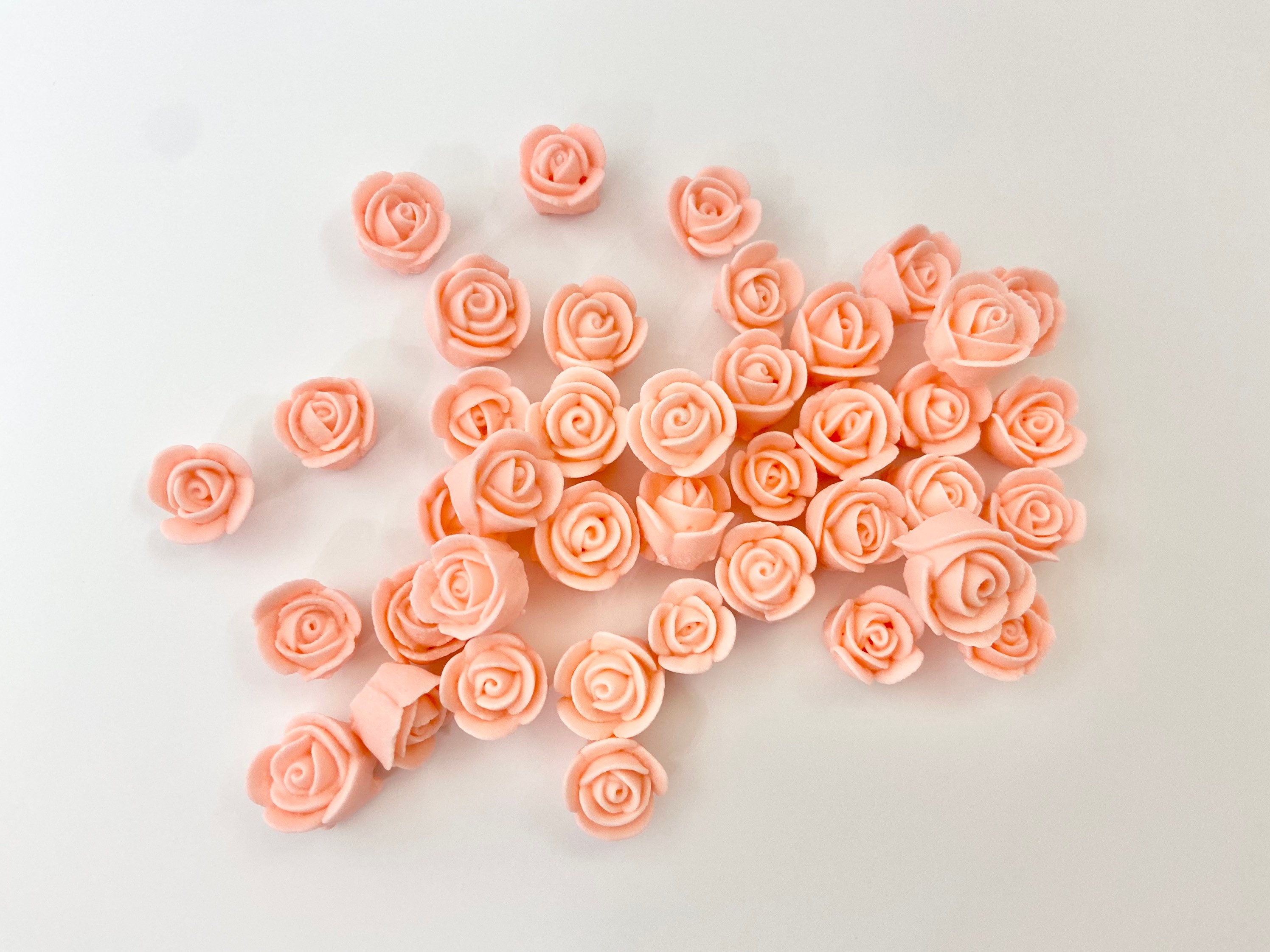 Mini Royal Icing Roses Peach | Etsy
