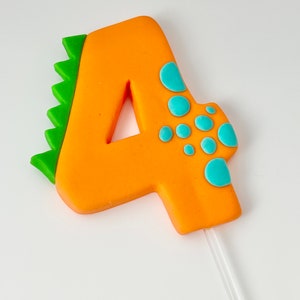 Dinosaur Number Cake Topper Number Cake Topper Fondant Number Dinosaur ...