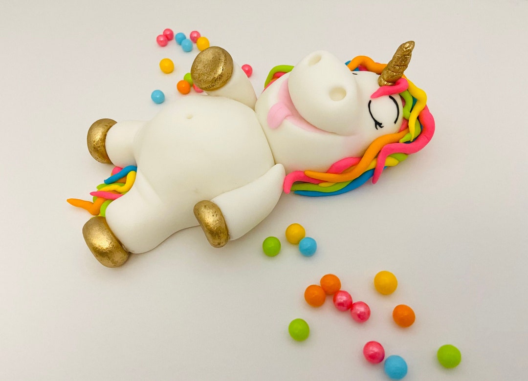 Unicorn Cake Topper Fat Unicorn Cake Topper Chubby Unicorn Cake Topper ...