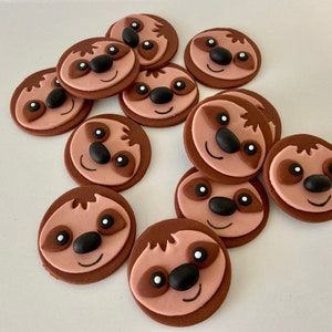 Sloth Cupcake Toppers Sloth Party Sloth Birthday Fondant Sloth Cake ...