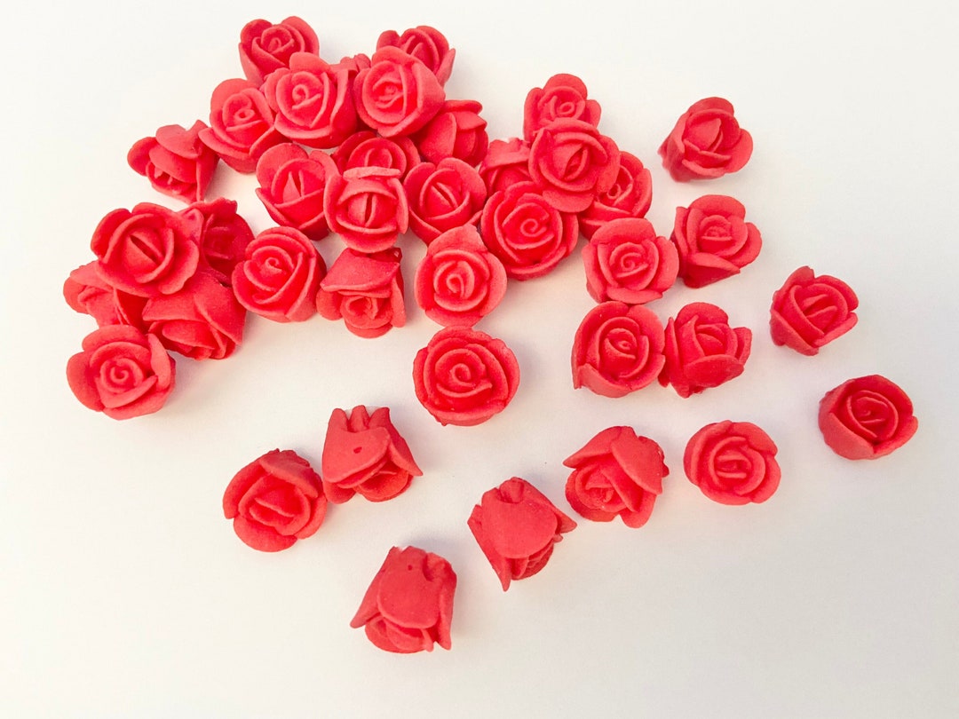 Royal Icing Roses Red Edible Red Roses Rose Cupcake Topper Roses for ...