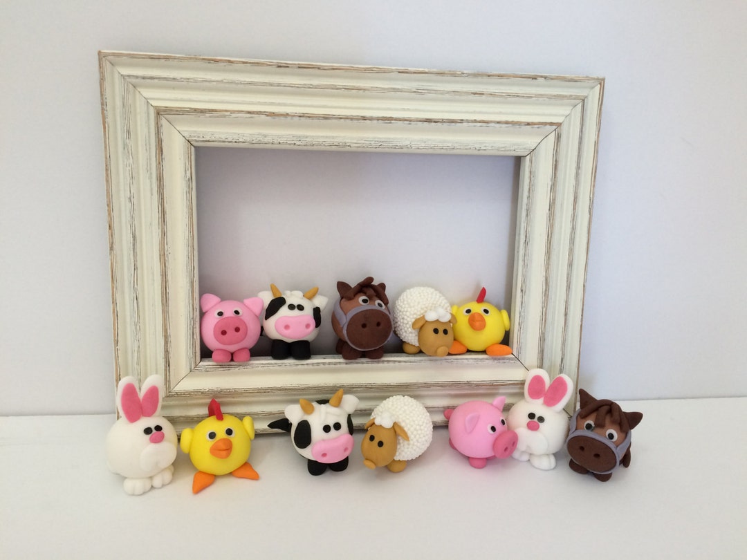 Fondant Farm Animals Mini Fondant Farm Cake Topper Farm Cake ...