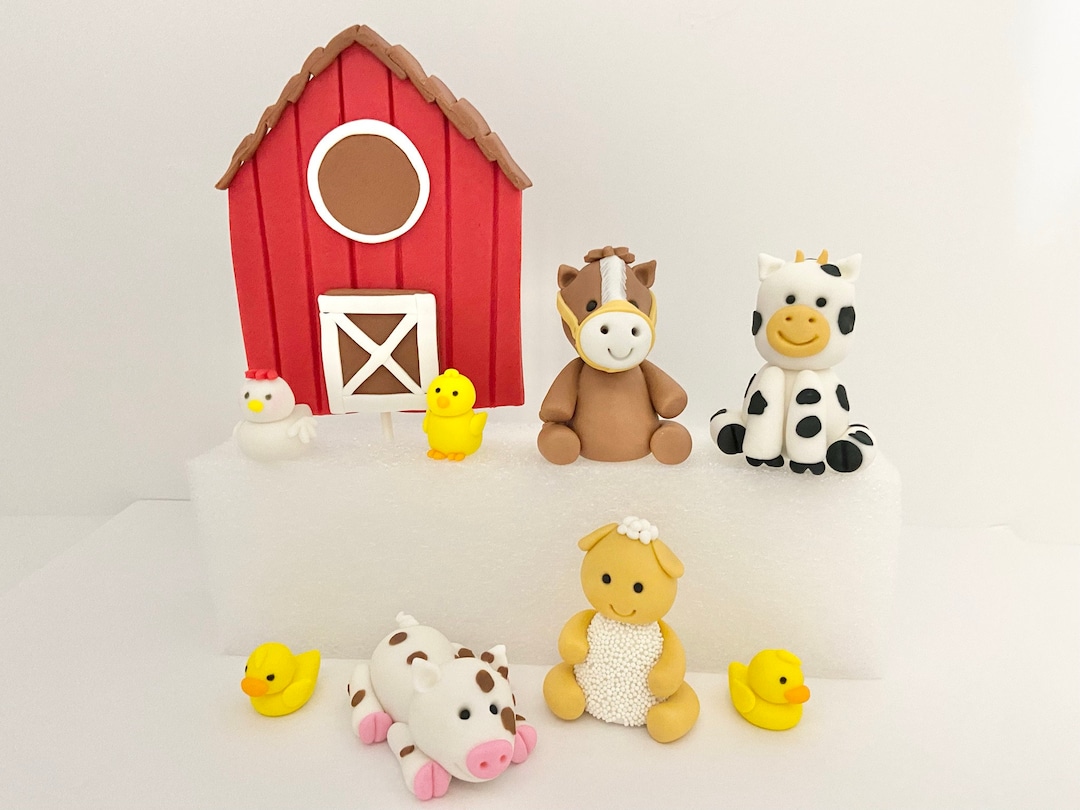 Fondant Farm Animals Cake Topper: Edible Barnyard Party Decor - Etsy