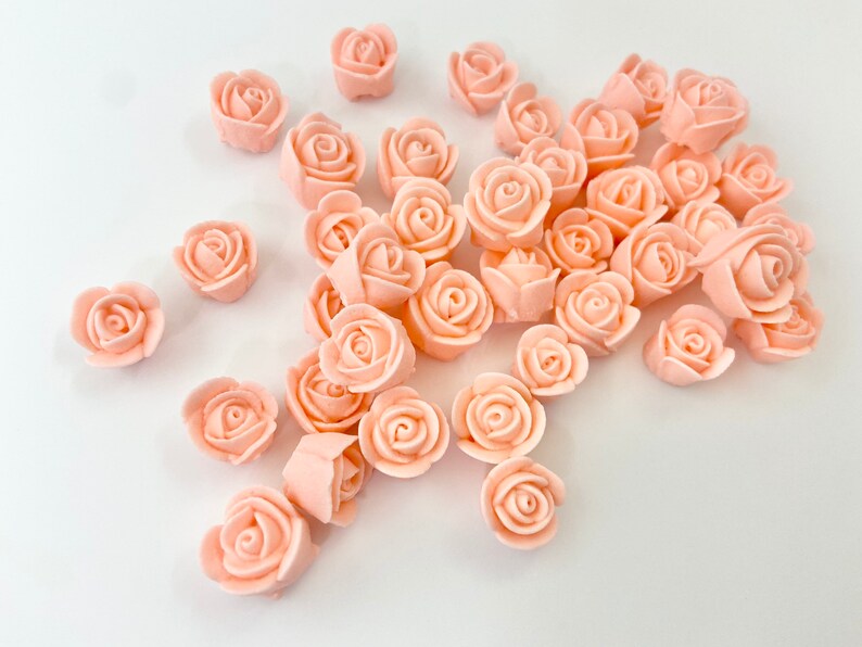 Mini Royal Icing Roses Peach - Etsy