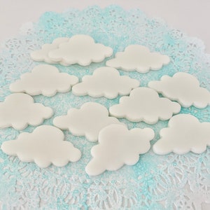 Fondant Cloud Cake Toppers: Edible Cloud Cupcake Decorations, Set of 12 ...