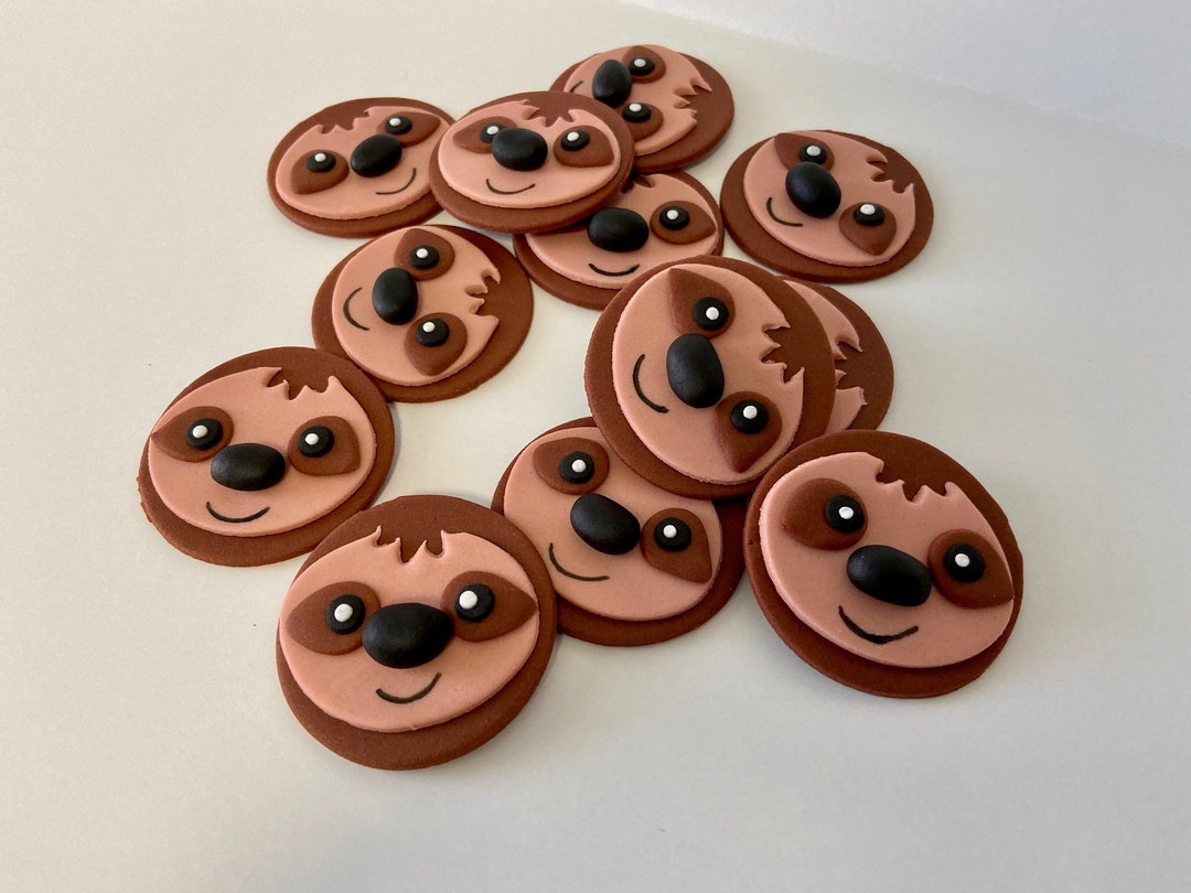 Sloth Cupcake Toppers Sloth Party Sloth Birthday Fondant Sloth Cake ...