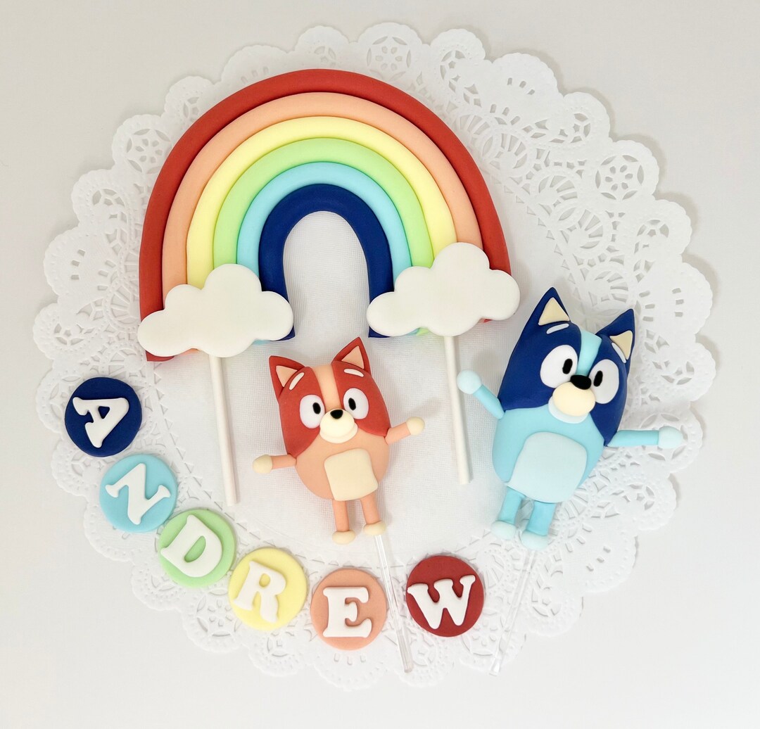 Bluey Cake Topper Fondant Bluey Cake Topper Edible Bluey Bluey Birthday ...