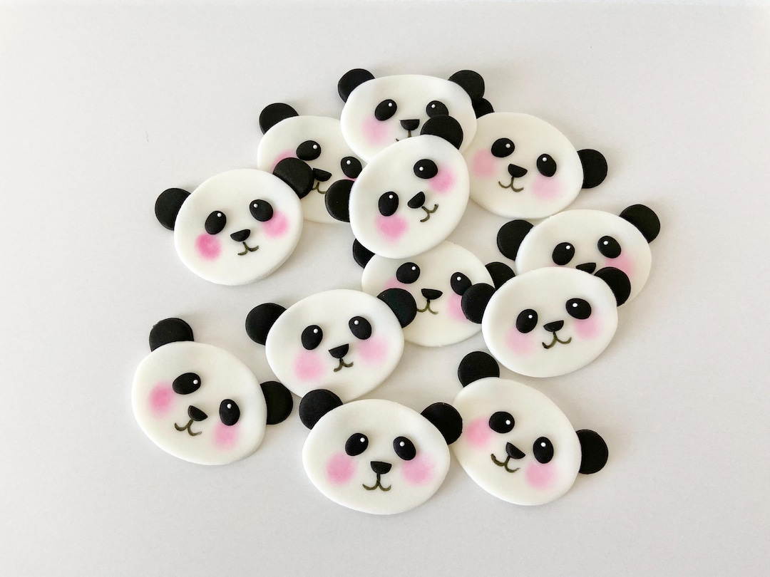 Edible Fondant Panda Cupcake Toppers: Panda Party Decor - Etsy