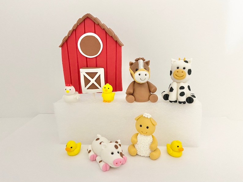 Fondant Farm Animals Cake Topper: Edible Barnyard Party Decor - Etsy