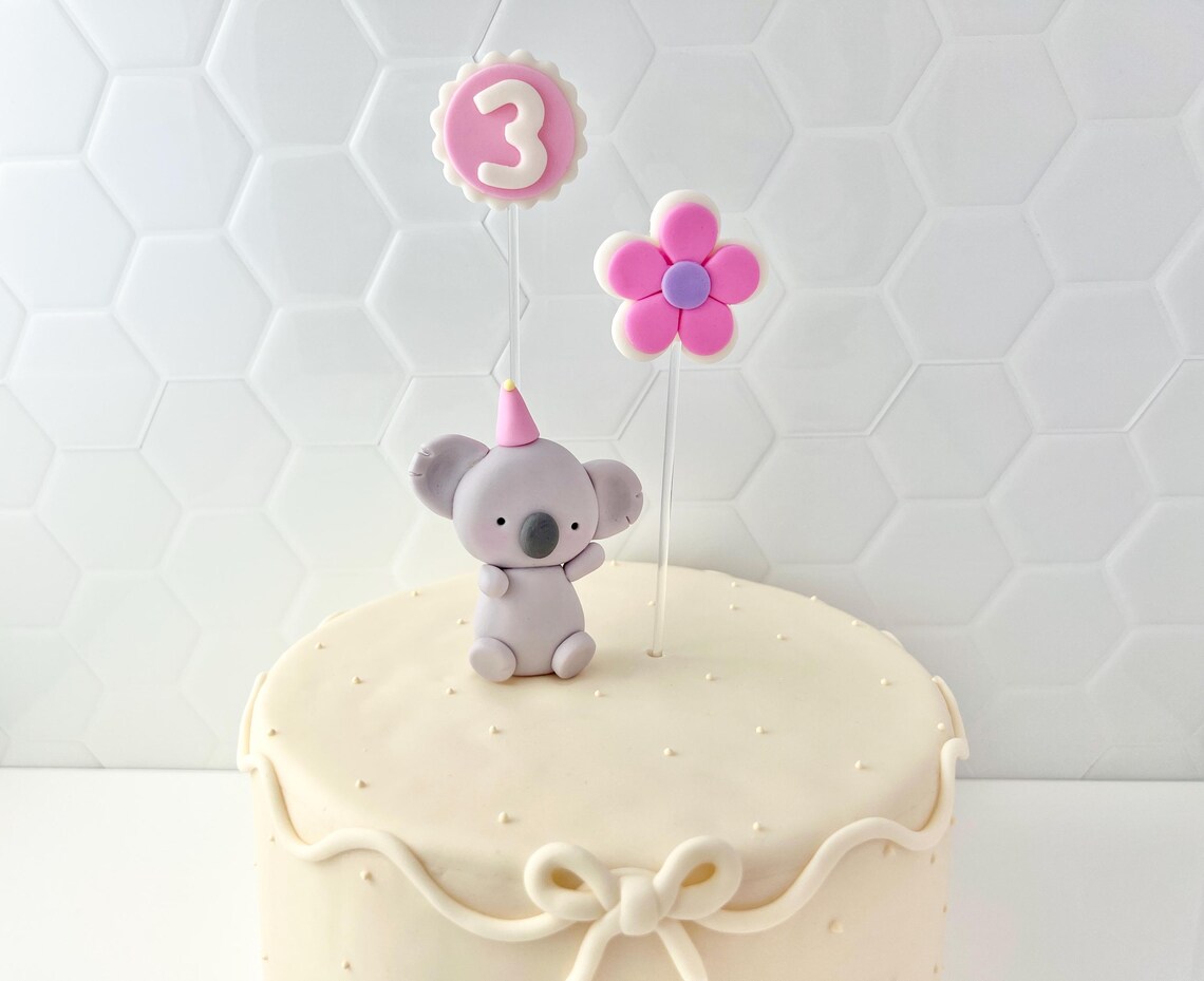 Fondant Koala Cake Topper: Handmade Birthday Party Decoration - Etsy