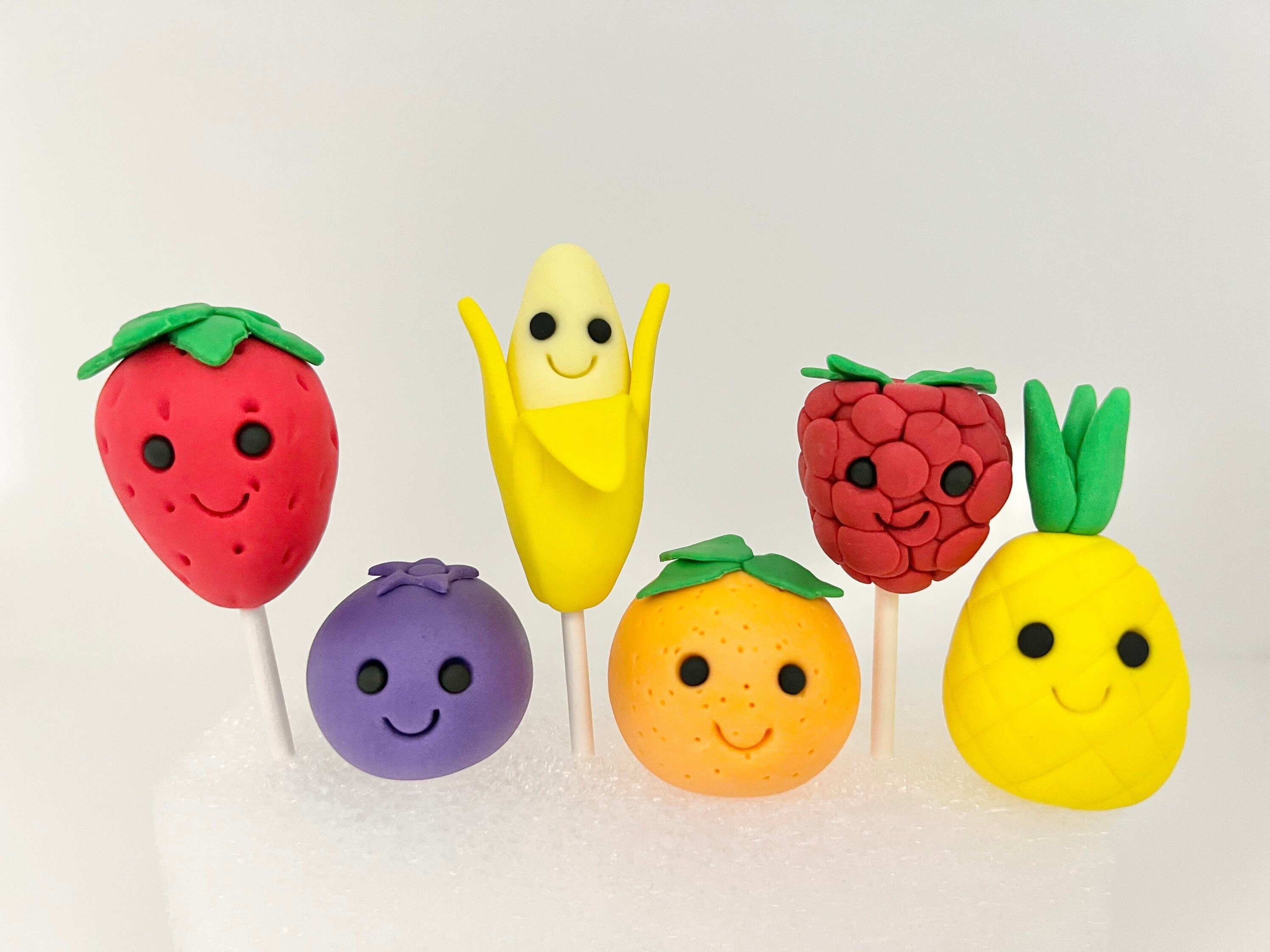 Fruits Cake Topper Fondant Fruits Smoothie Mix Fruit Salad | Etsy