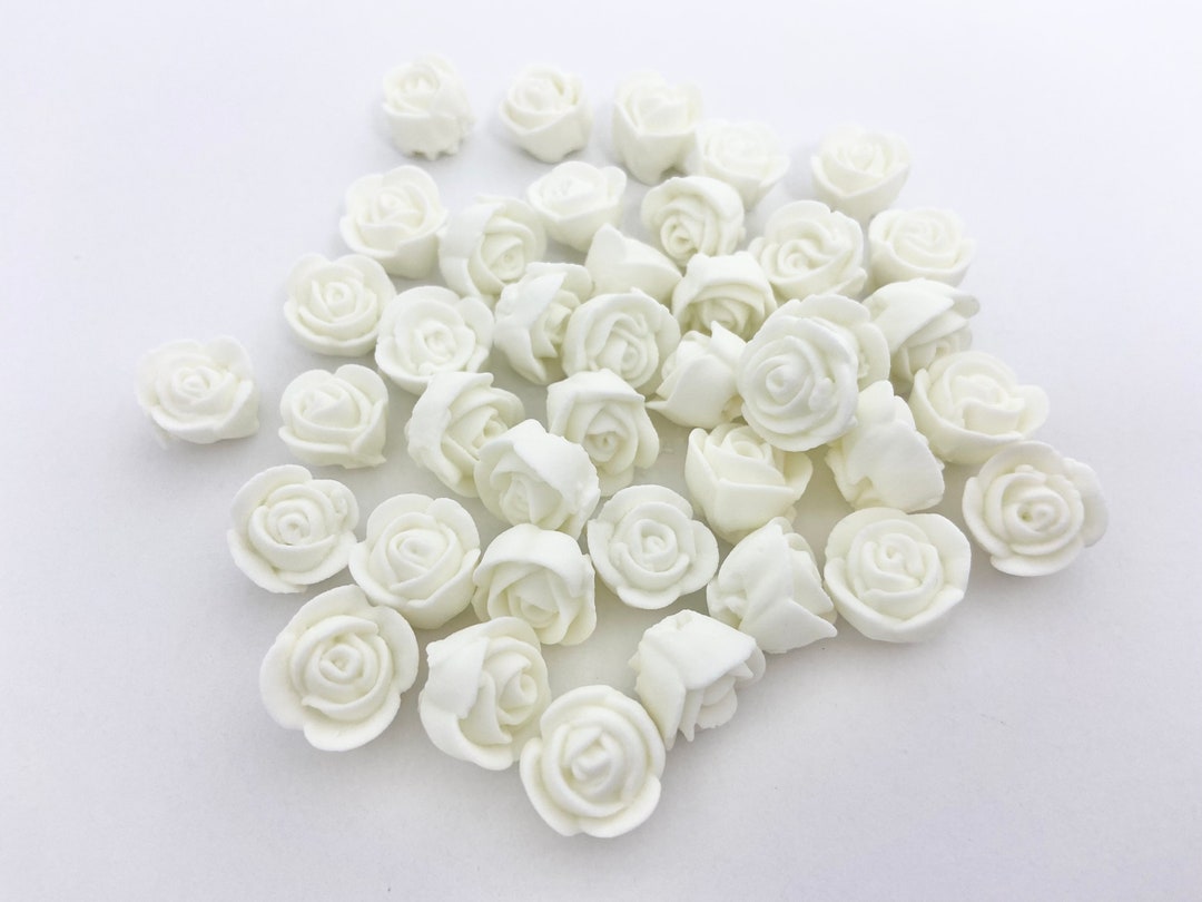 Mini Royal Icing Roses White Edible Mini Roses Sugar Roses Sugar ...