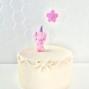Pig Cake Topper Farm Cake Topper Pig Party Hat Cake Topper Fondant Pig ...