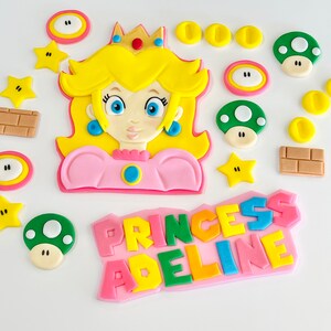 Princess Peach Cake Topper Fondant Princess Peach Edible Cake Topper ...