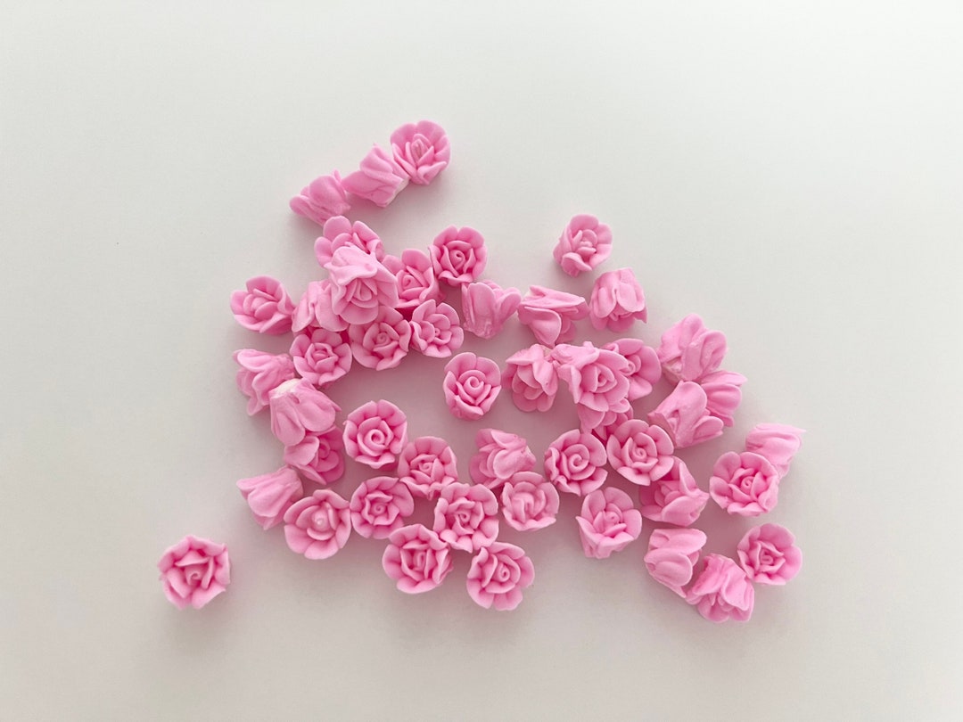 Mini Royal Icing Roses Pink Edible Roses Royal Icing Roses Cupcakes ...