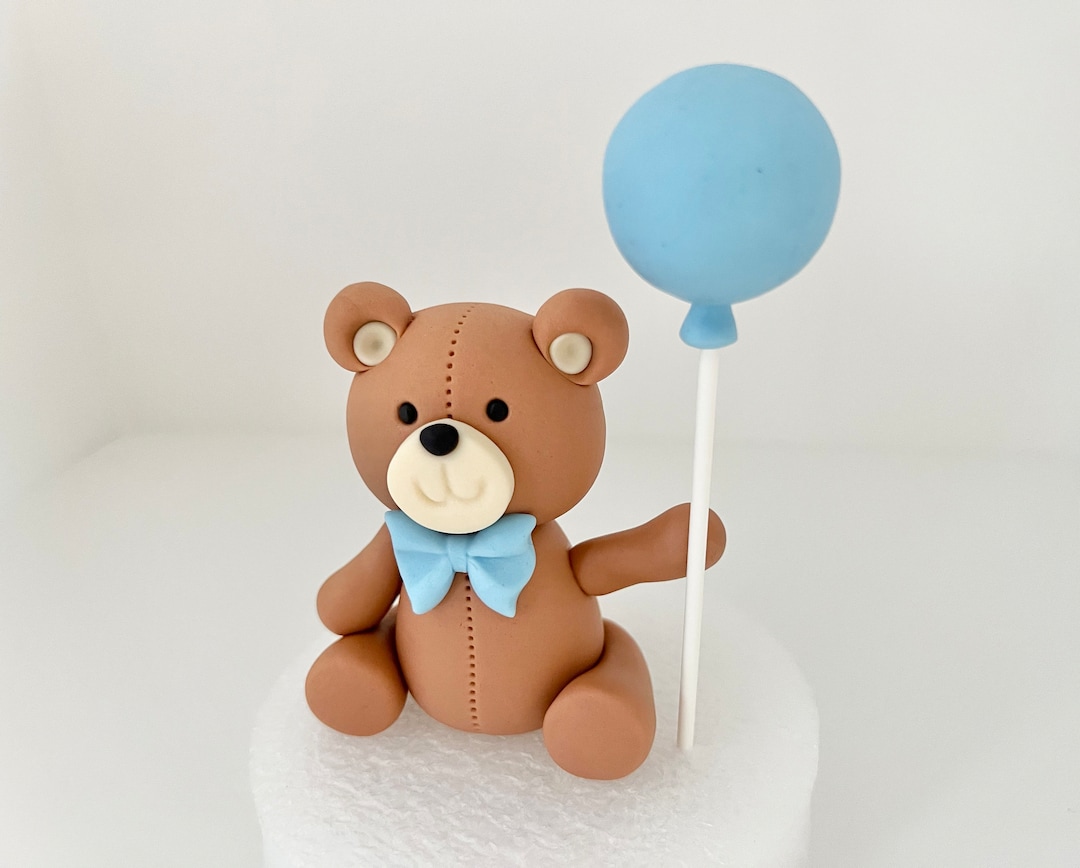 Fondant Teddy Bear Cake Topper: Edible Baby Shower Decoration - Etsy