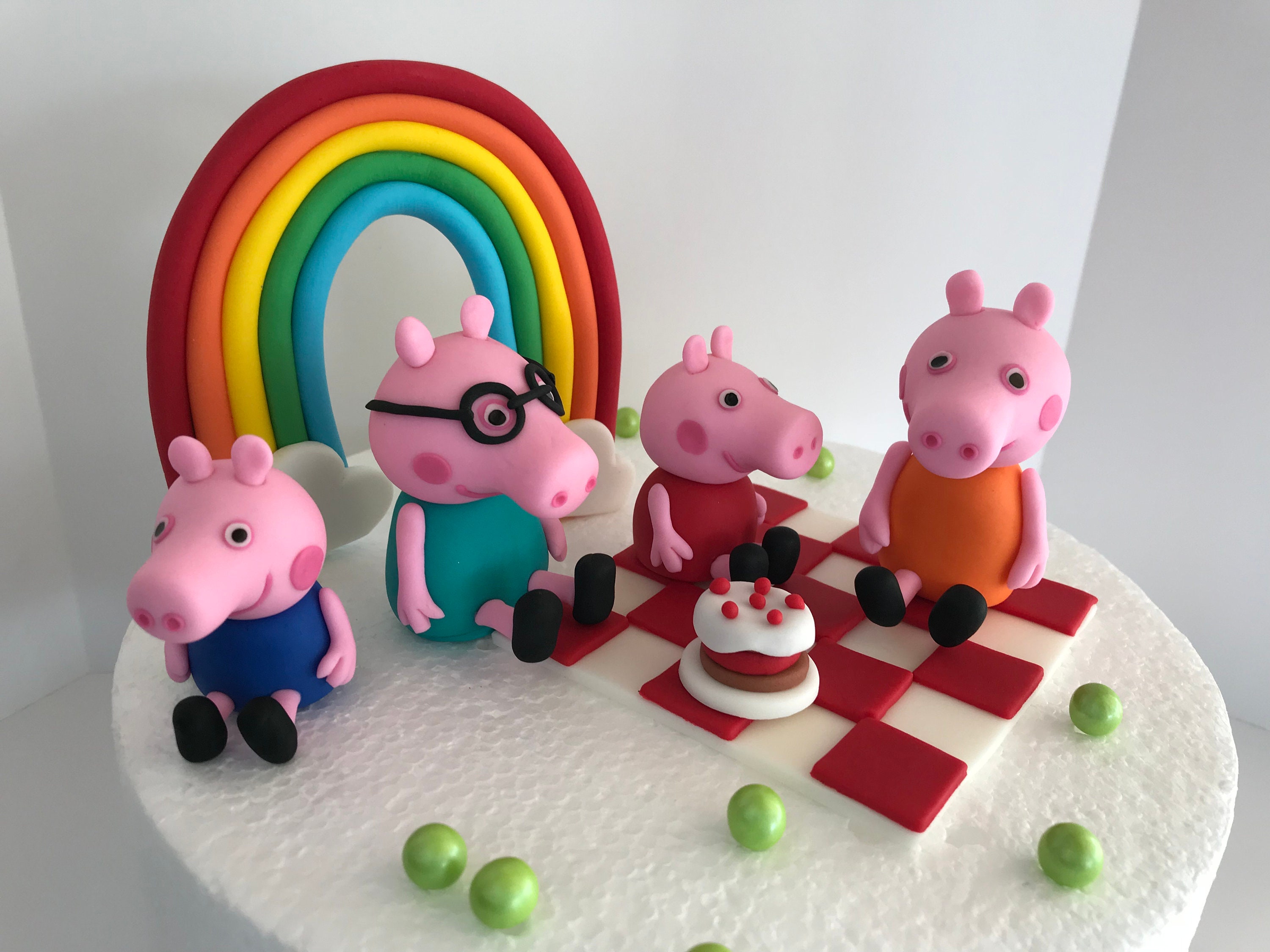 Peppa Pig Inspired Fondant Cake Topper Peppa Pig Birthday - Etsy