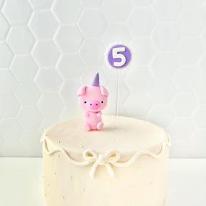 Pig Cake Topper Farm Cake Topper Pig Party Hat Cake Topper Fondant Pig ...