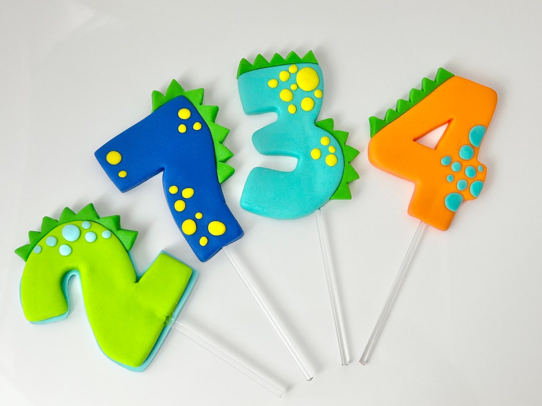 Dinosaur Number Cake Topper Number Cake Topper Fondant Number Dinosaur ...