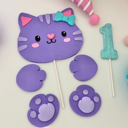 Cat Cake Topper Cat Party Kitty Cake Topper - Etsy