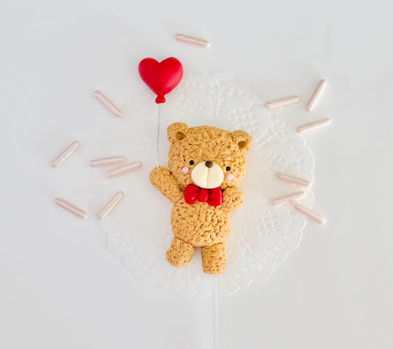 Valentine's Cake Topper · Heart Balloon Fondant · Edible Anniversary ...