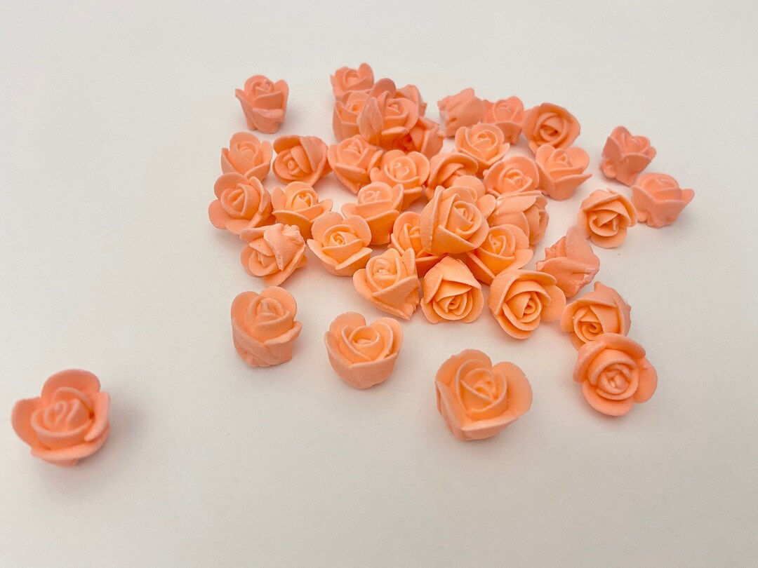 Mini Royal Icing Roses Coral - Etsy