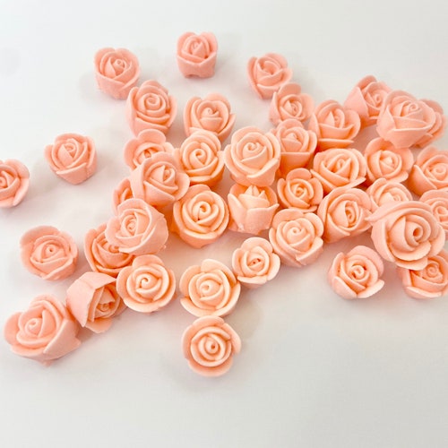 Mini Royal Icing Roses Peach - Etsy