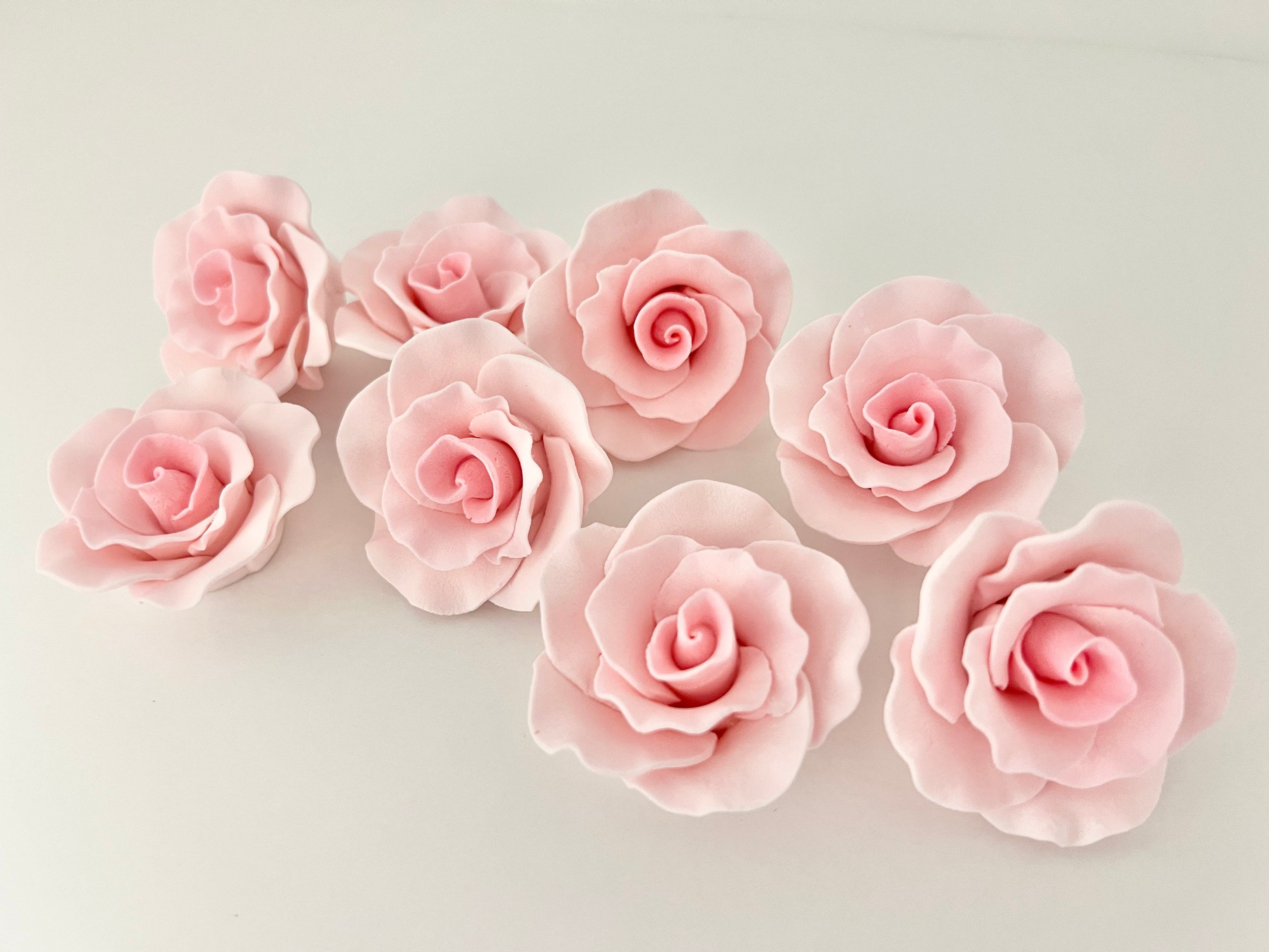 Medium Gum Paste Rose Pastel Pink Unit - Etsy