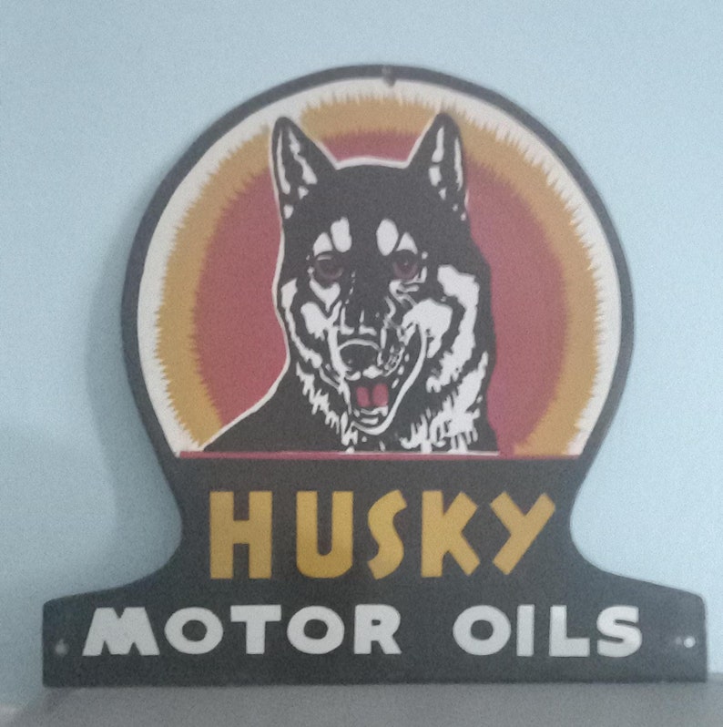 Vintage Enamel Sign Husky Motor Oil Reproduction - Etsy