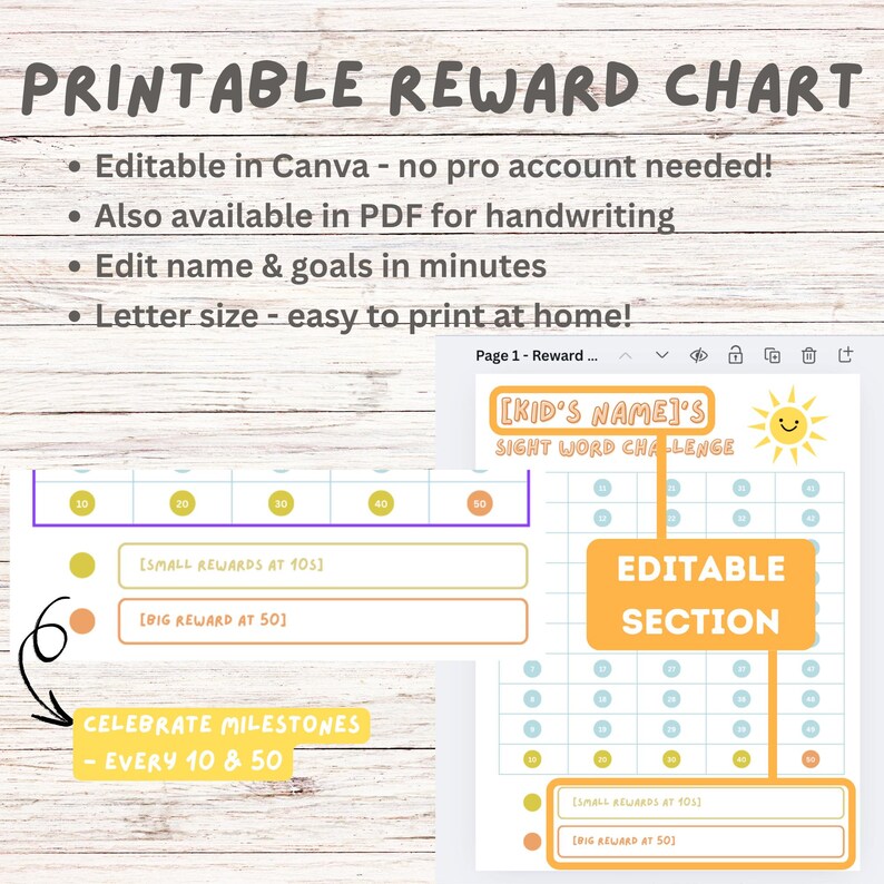 100 Fry Sight Word Stickers + Printable Reward Charts • Learning Kit ...