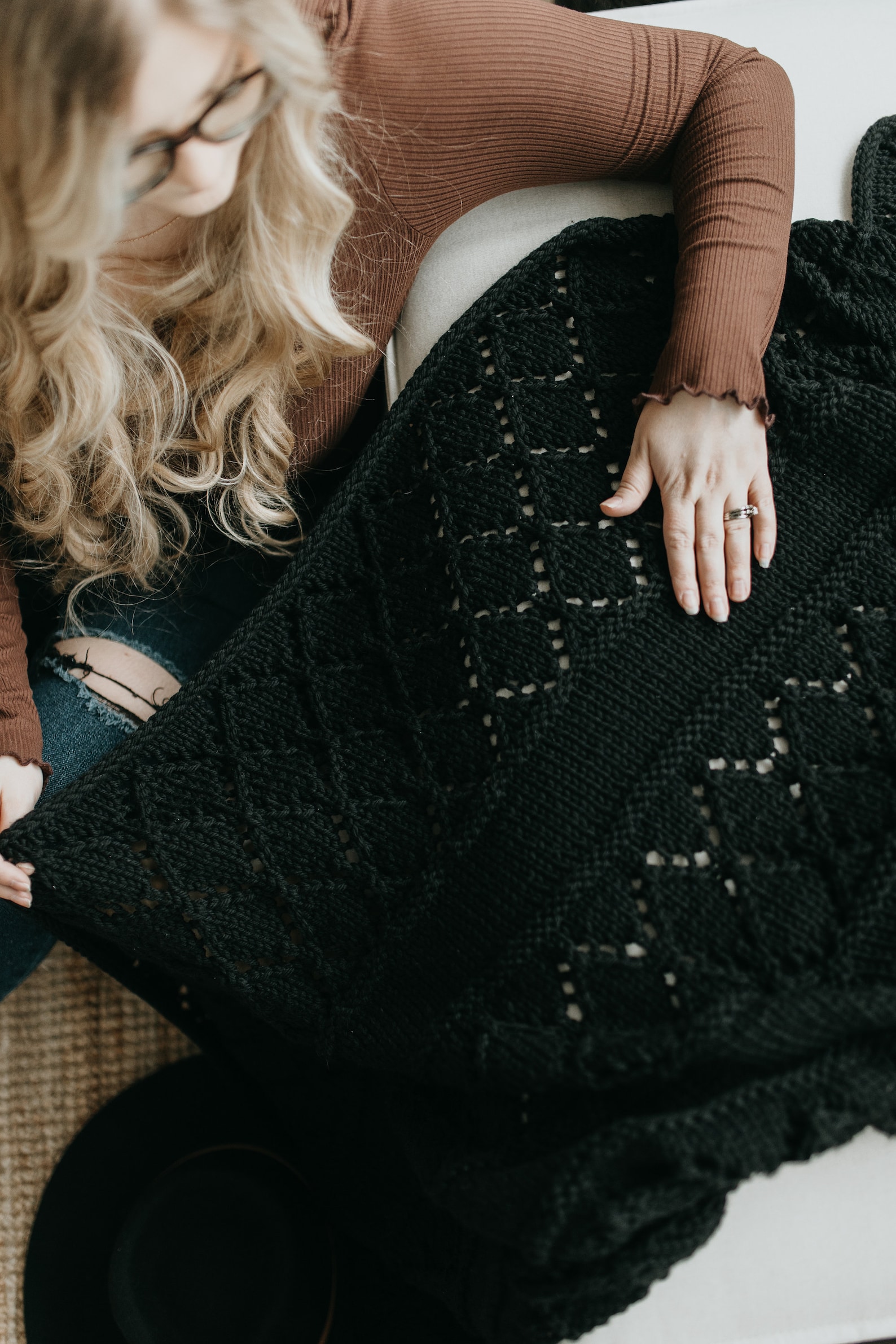 Juniper Knitting Pattern: Bulky Lace Triangle Shawl (ENGLISH PDF ...