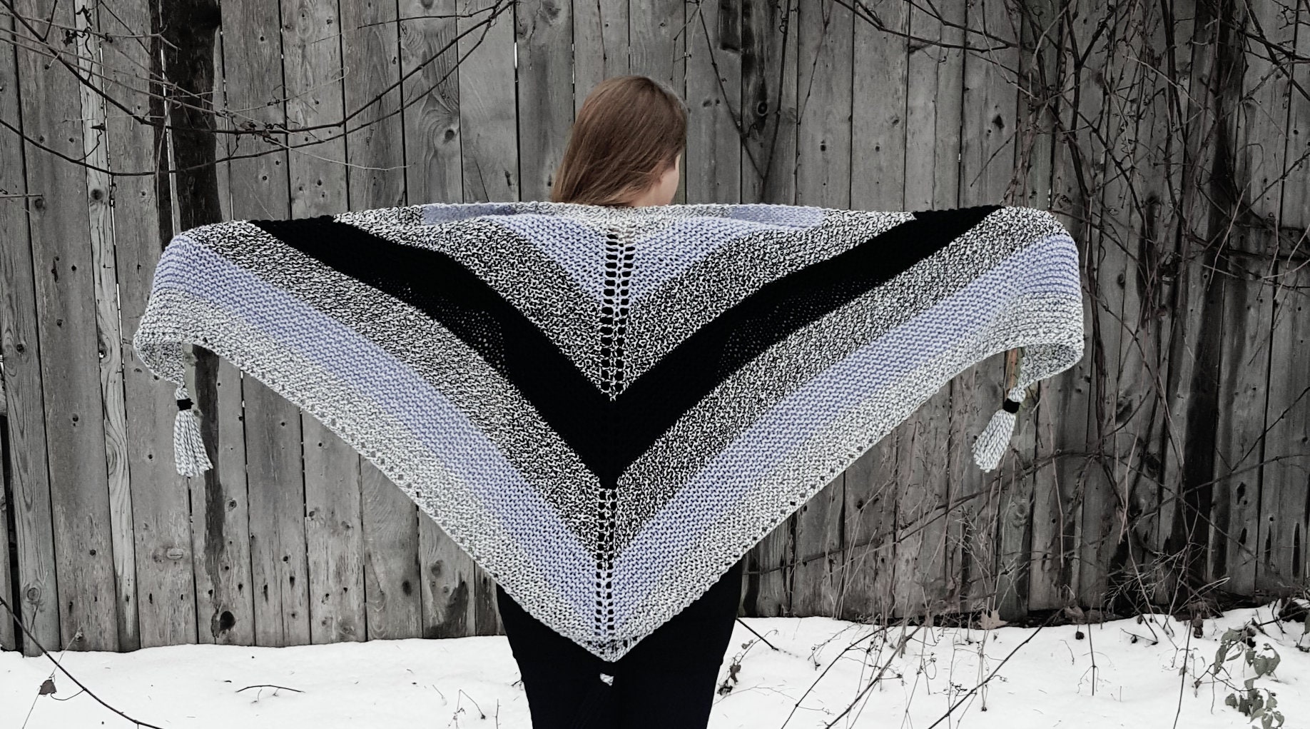 Knit Pattern / Gradient Shawl Knit Pattern/ whiteowlcrochetco | Etsy