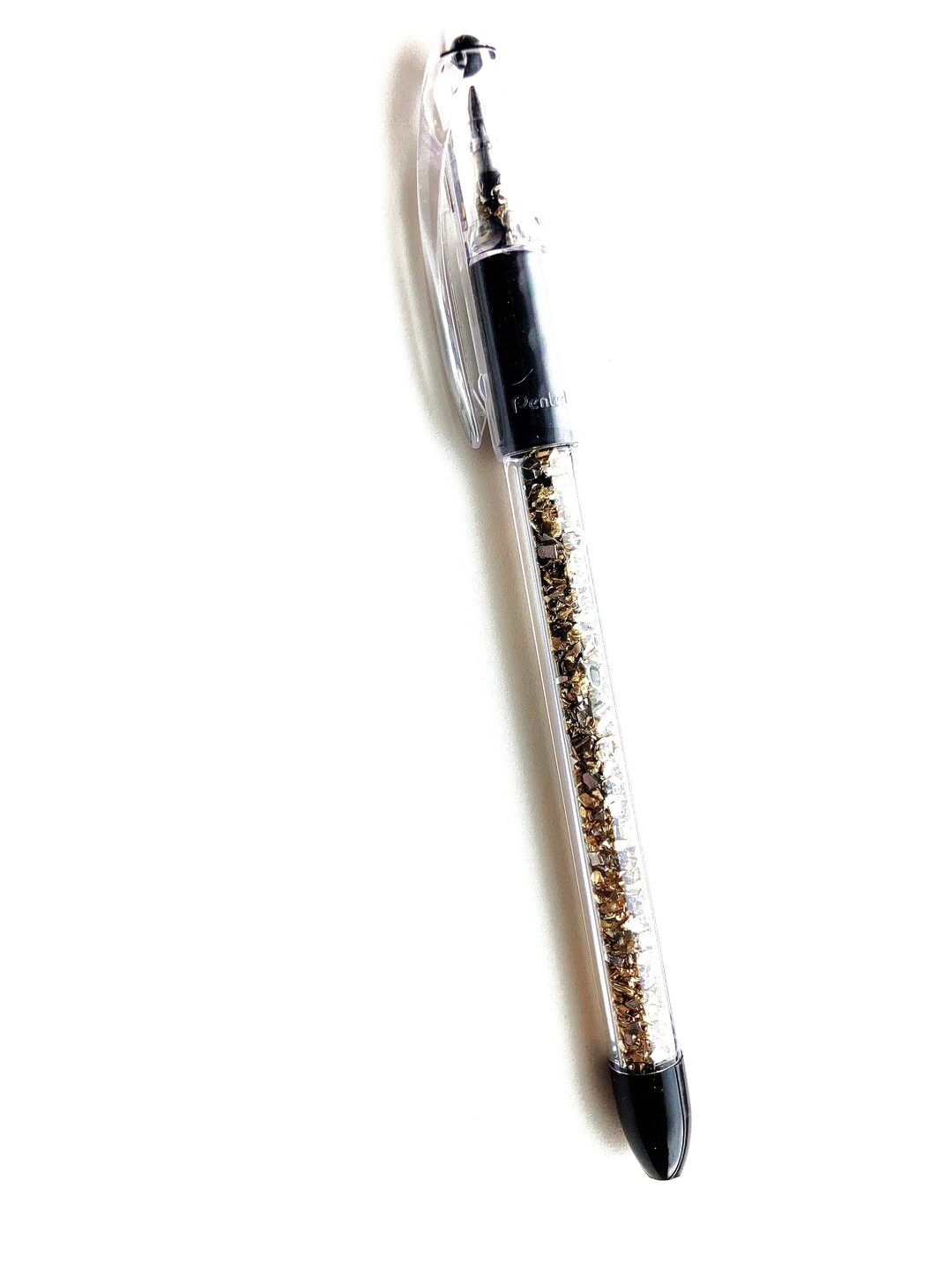 Crushed Gold Flake Filled Pentel Pen in Black Fine Point - Etsy