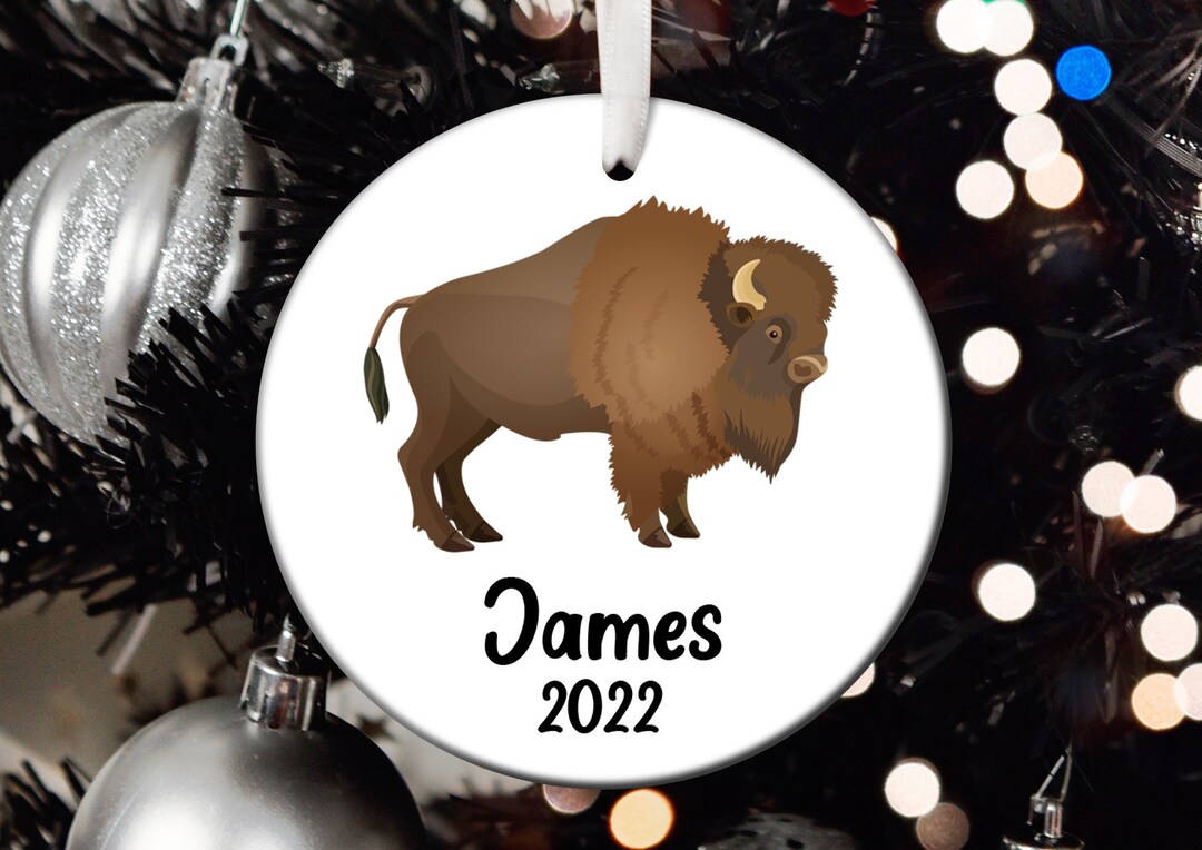 Personalized Bison Christmas Ornament, Bison Santa Ornament, Bison Tree ...