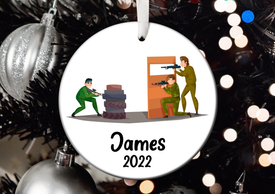 Personalized Airsoft Christmas Ornament, Airsoft Santa Ornament ...