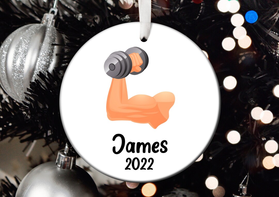 Personalized Bodybuilder Christmas Ornament, Bodybuilder Santa Ornament ...